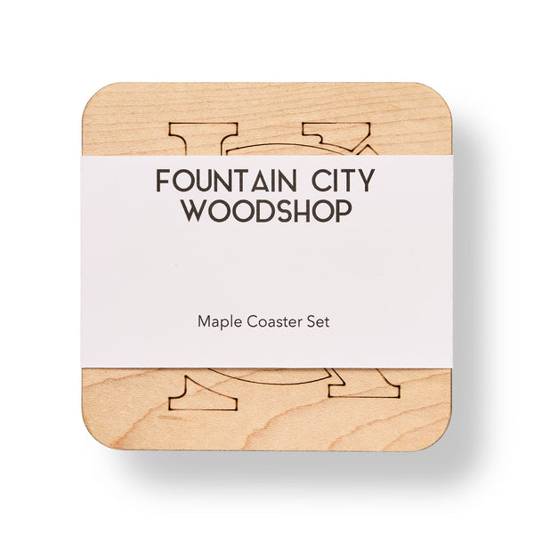 Fountain City Wood Co. Wood Coaster Set – Made in KC