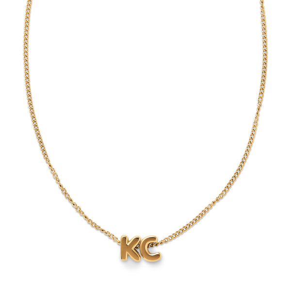 Gold KC Bubble Letter Necklace, Eb & Co – Made in KC
