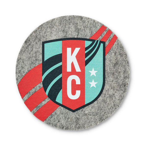 KC Current Swoosh Crest Wool Coaster, Sandlot Goods – Made in KC