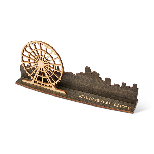 Ferris Wheel KC Skyline Desktop Art, Say It On Wood – Made in KC