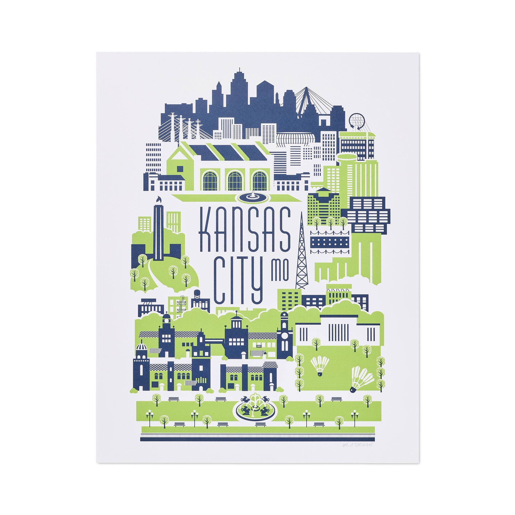 Green Blue Kansas City Print, Mike Merkle – Made in KC