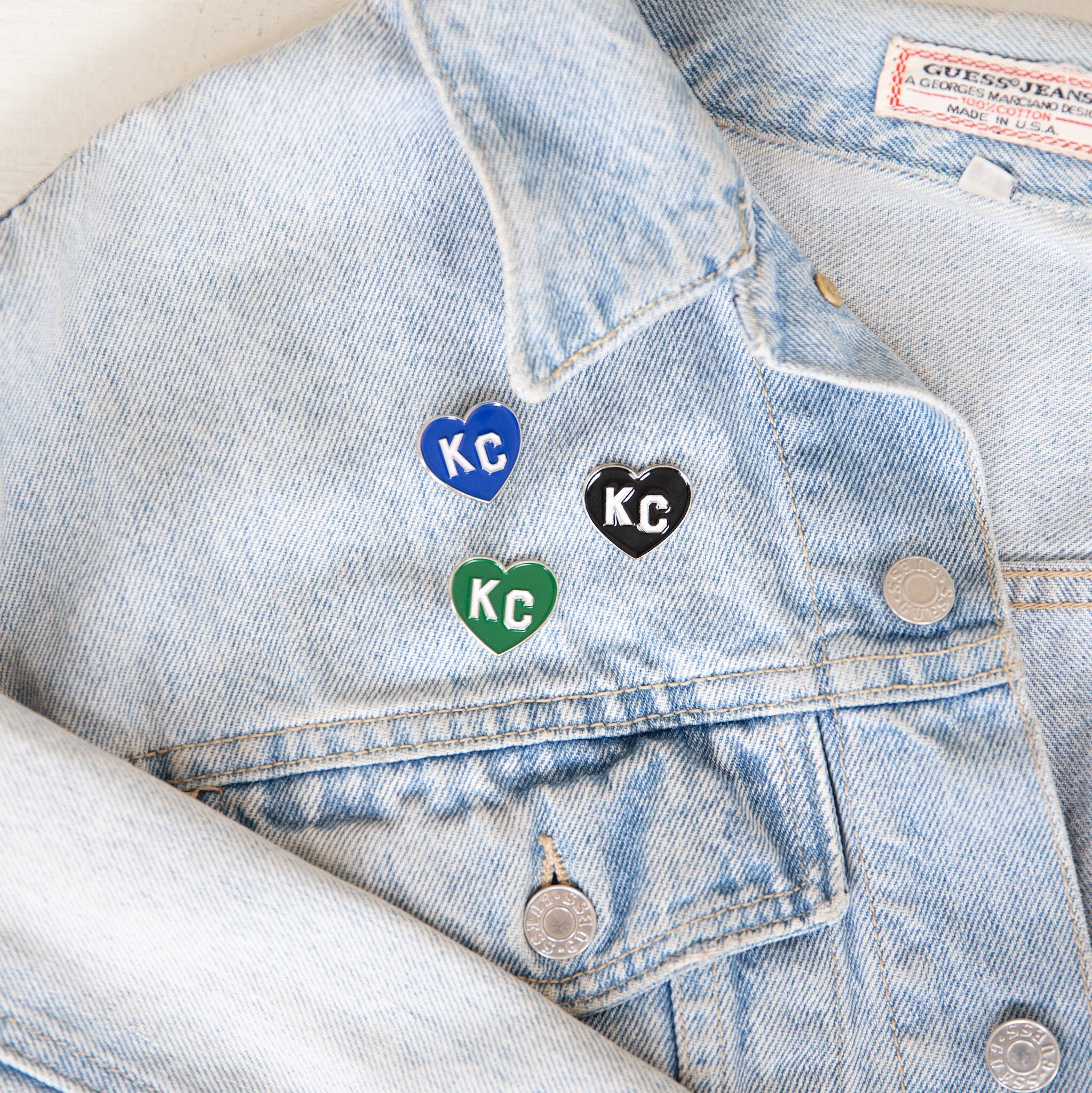 Charlie Hustle KC Heart Enamel Pin: Green – Made in KC