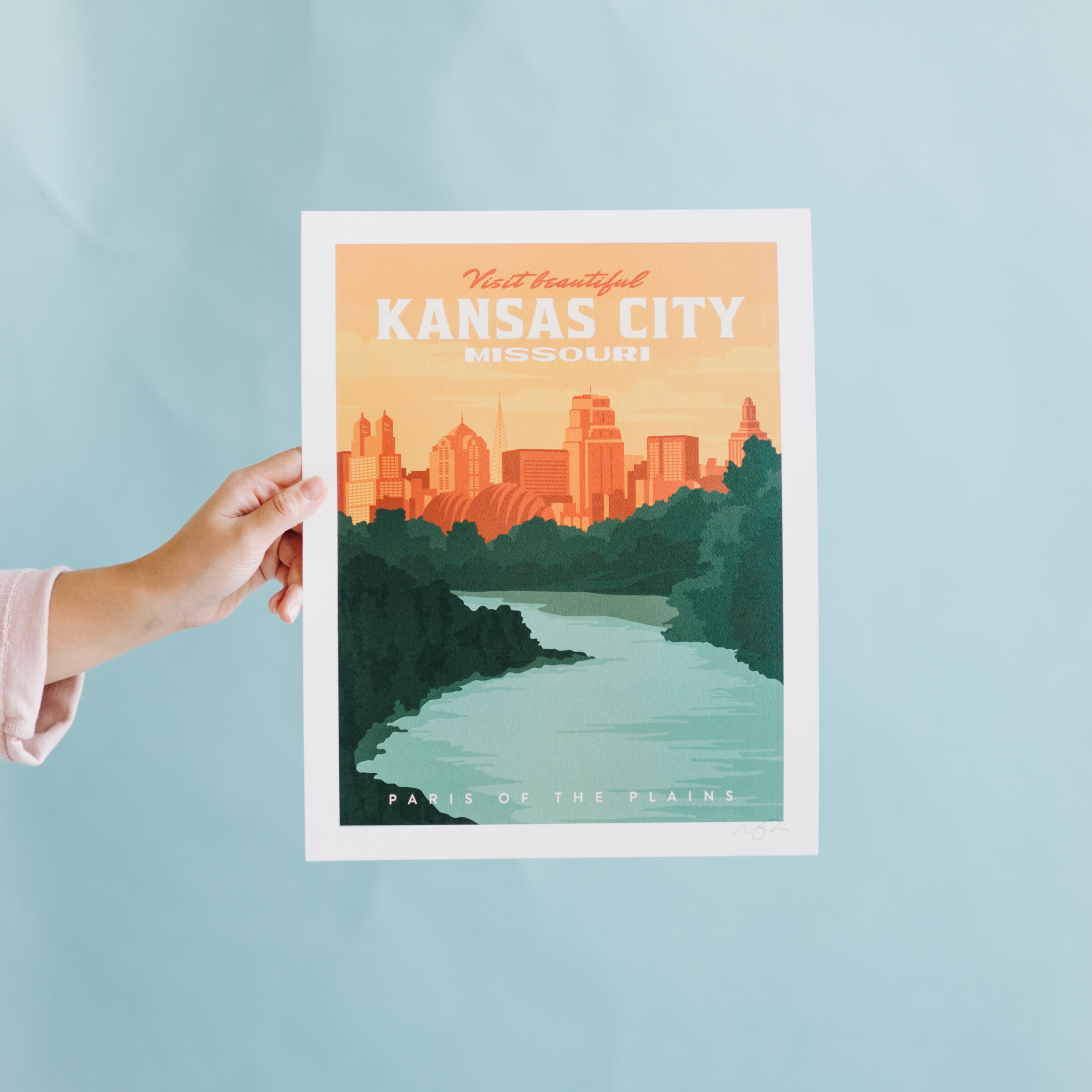 Kelly Pullen Design Visit Beautiful Kansas City Print – Made in KC