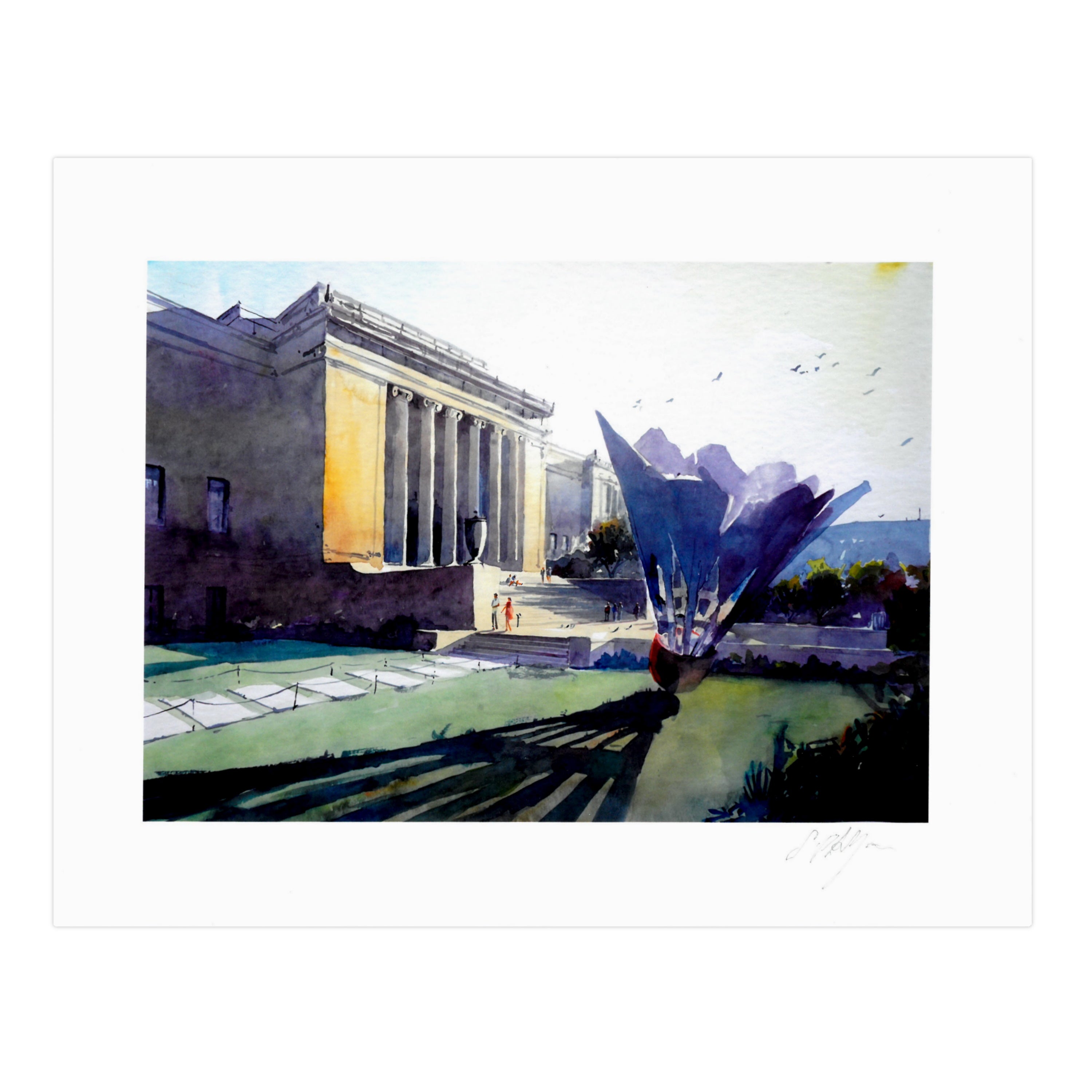 Steven Dragan Fine Art Shuttlecock Watercolor Print – Made in KC