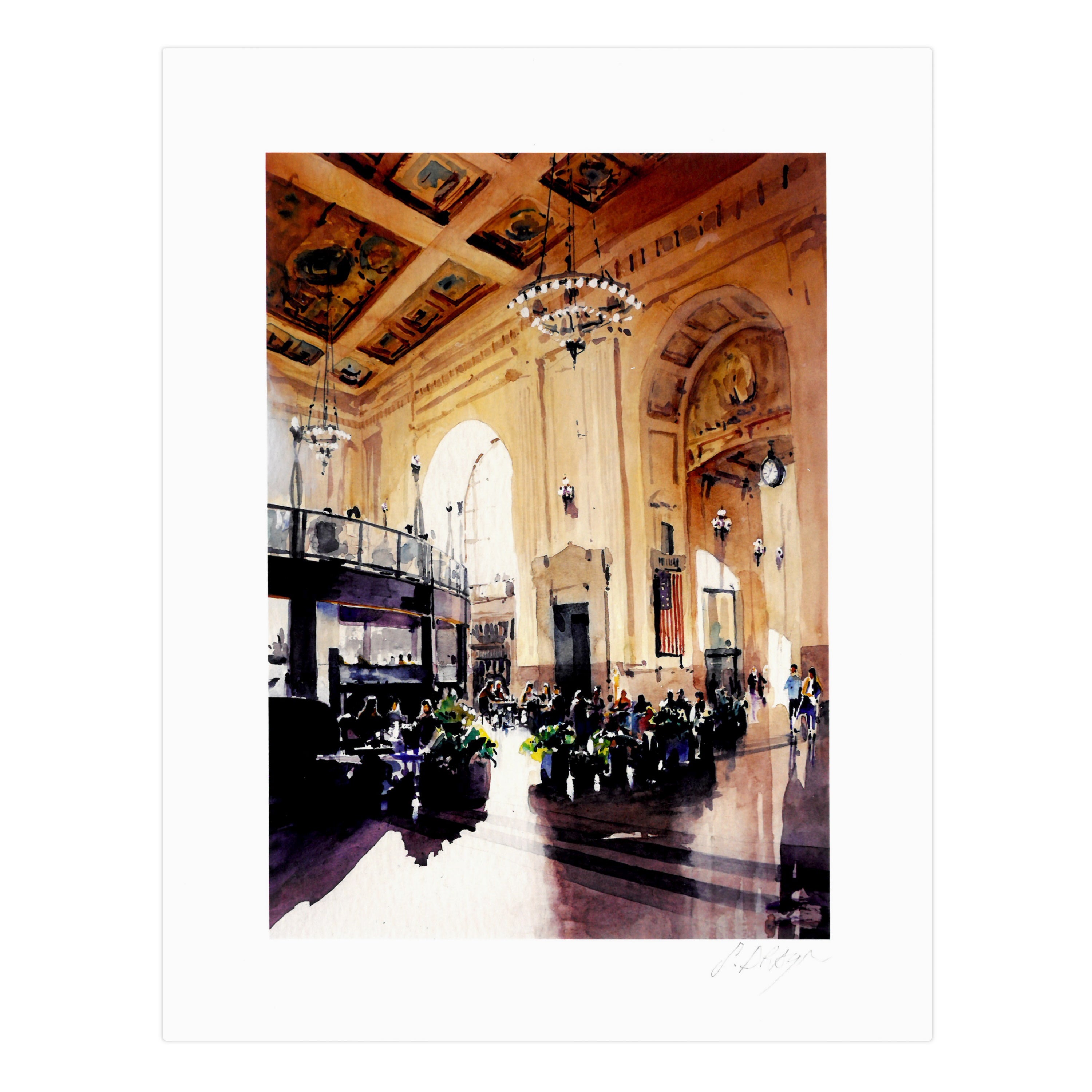 Steven Dragan Fine Art Union Station Watercolor Print – Made in KC