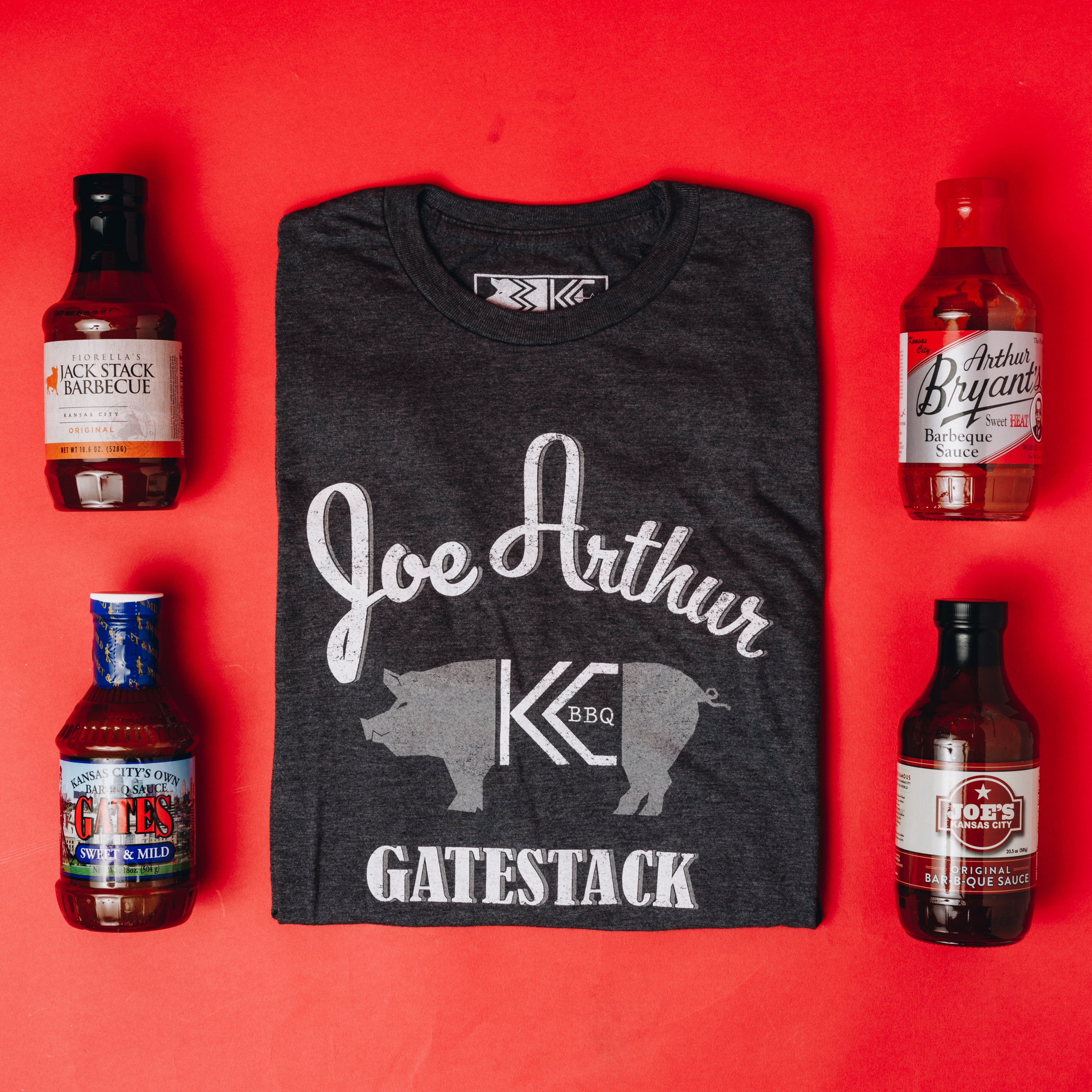 Three KC Joearthur Gatestack Tee - Charcoal – Made in KC
