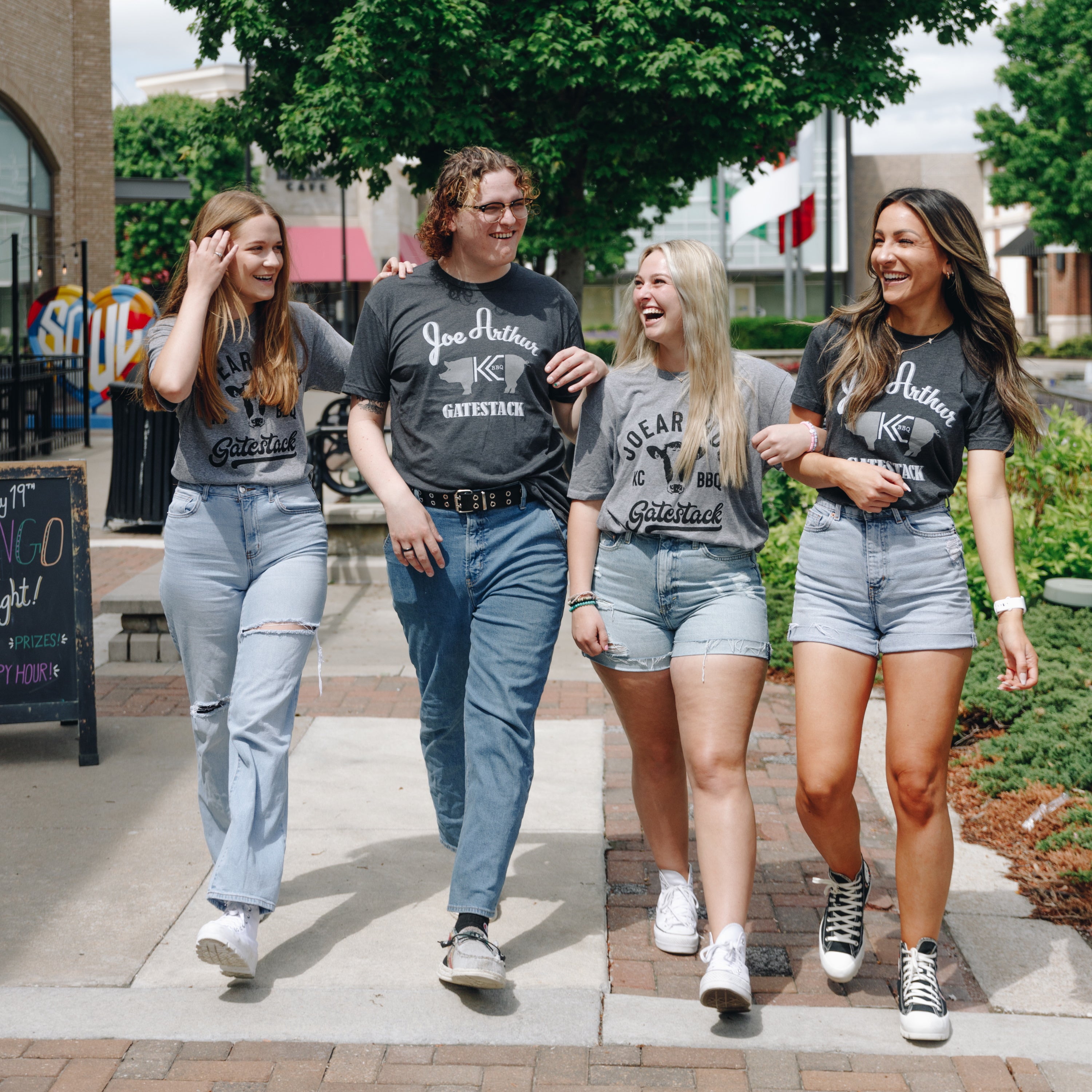 Three KC Joearthur Gatestack Tee - Charcoal – Made in KC