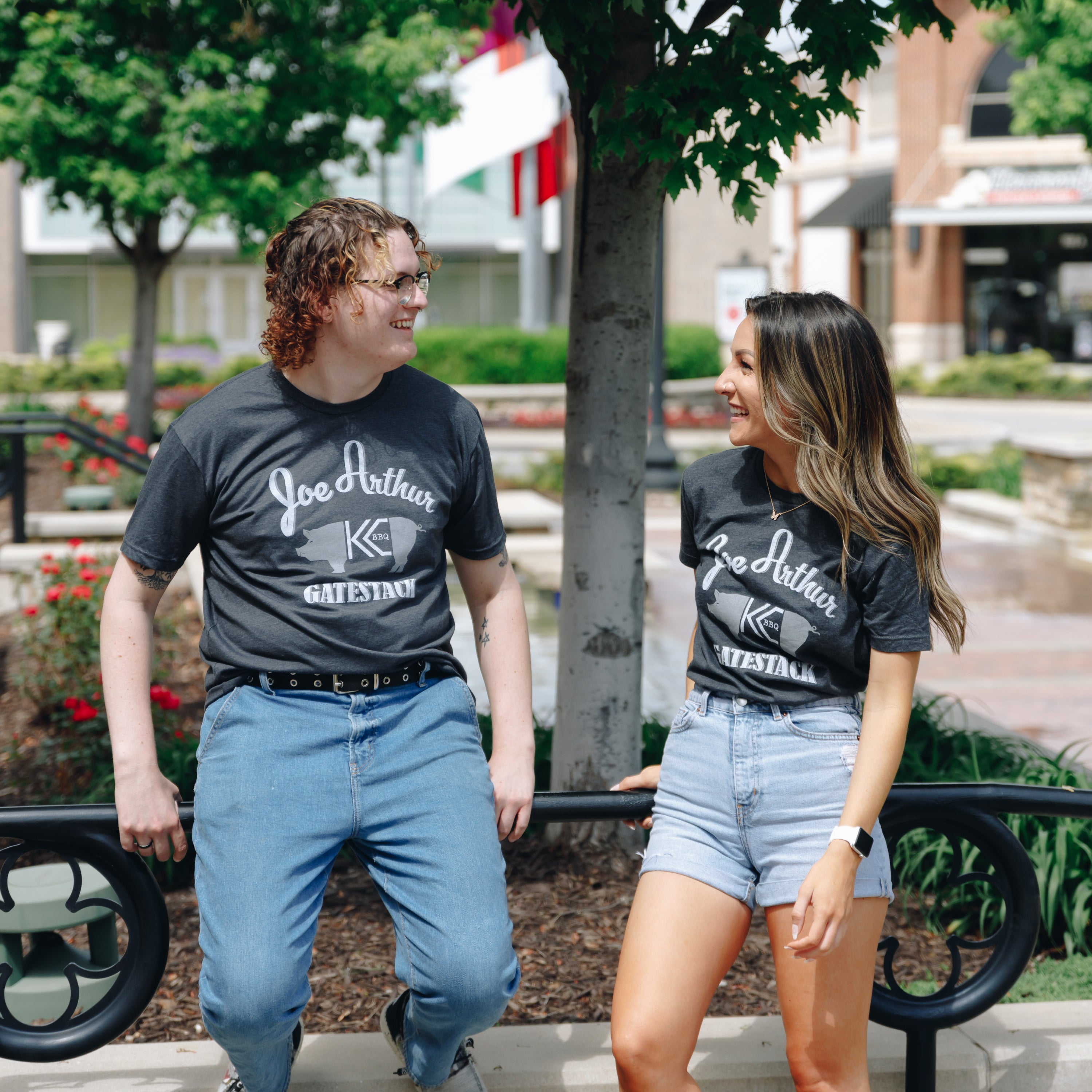 Three KC Joearthur Gatestack Tee - Charcoal – Made in KC